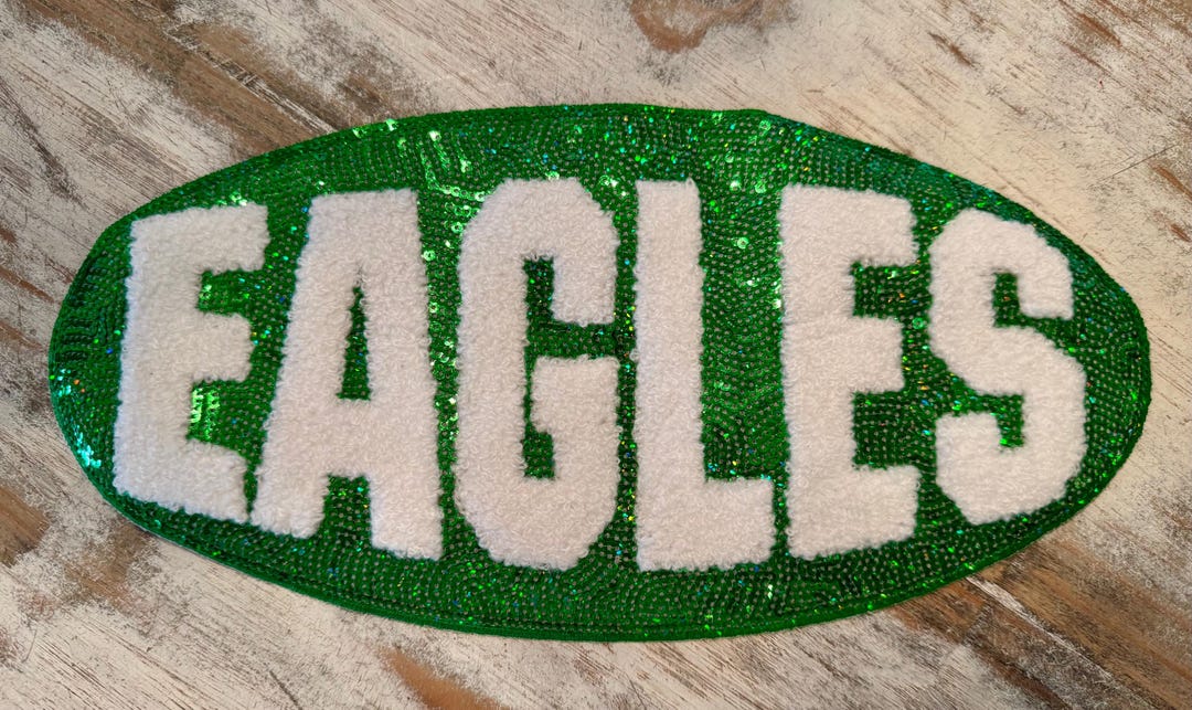 Large Sequin Eagles Iron on Patch - Etsy