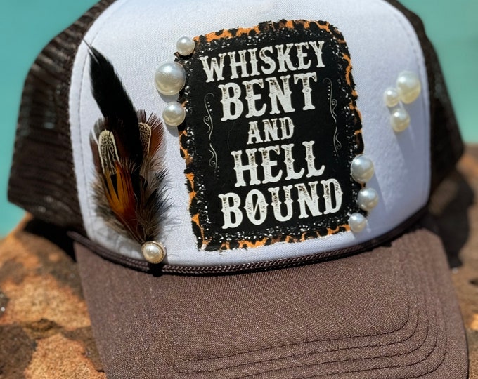 Whiskey Bent & Hell Bound Trucker Hat - Etsy