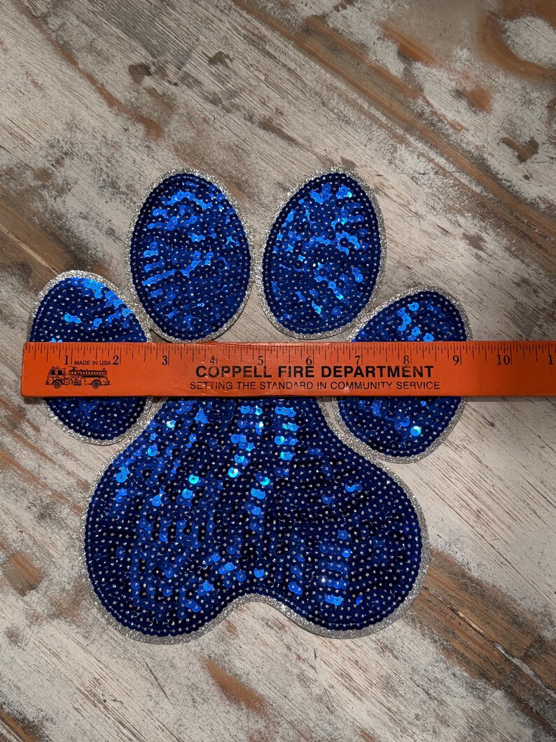 XL Royal Blue Paw Print Iron on Patch - Etsy