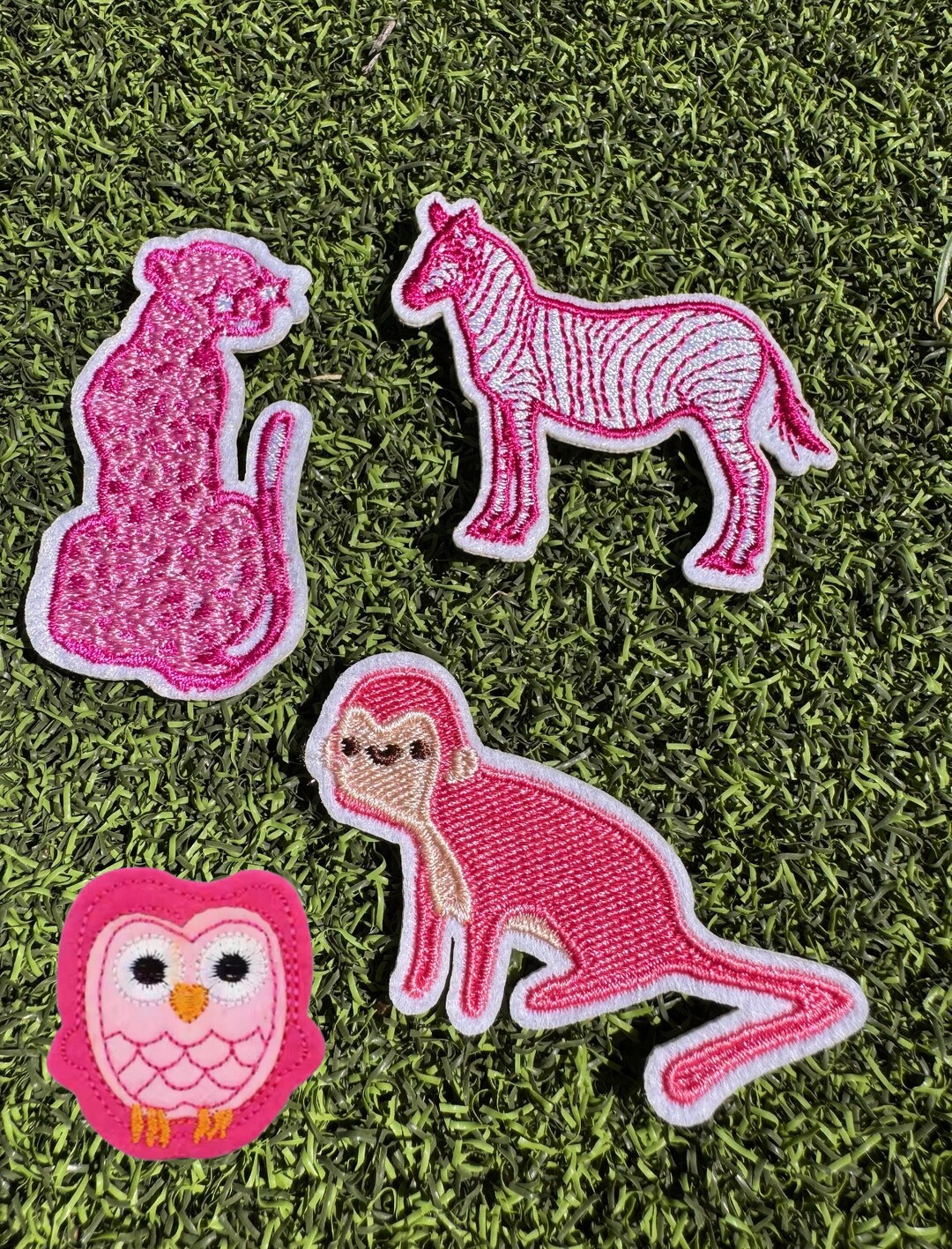 Pink Animal Iron on Embroidered Patches - Etsy