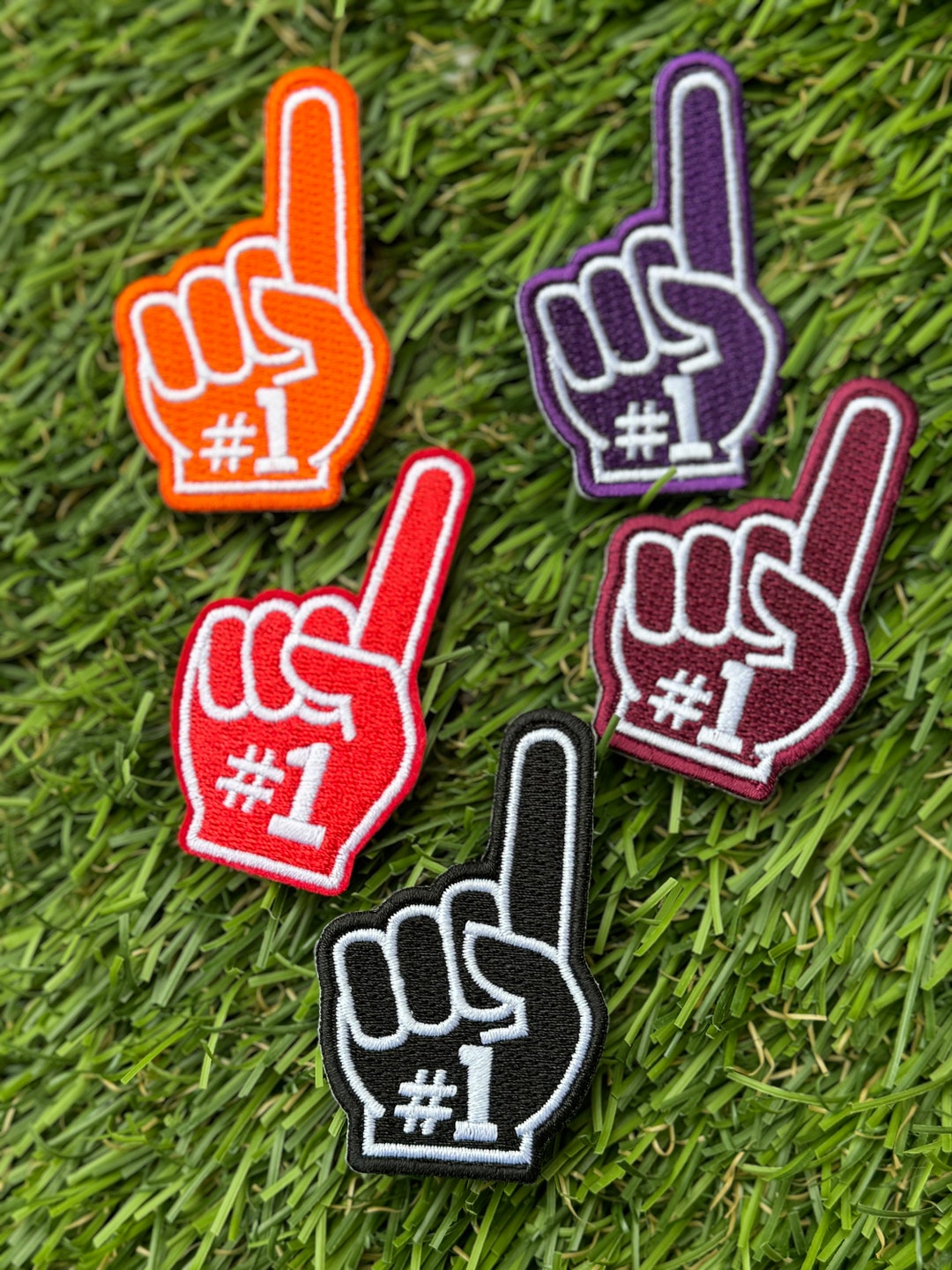 Number 1 Foam Fingers Iron on Patches - Etsy