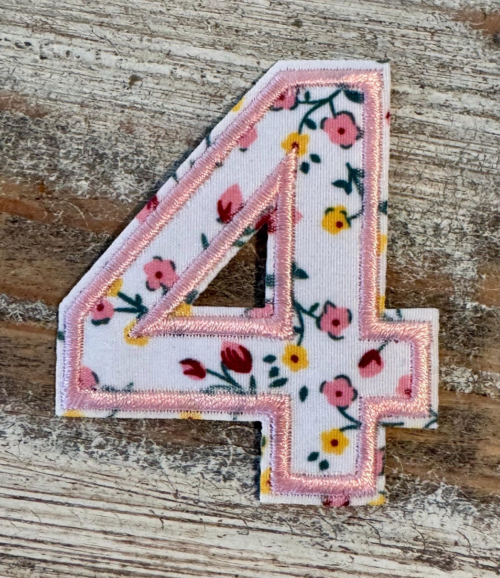 Pink Floral Iron on NUMBER Patches - Etsy
