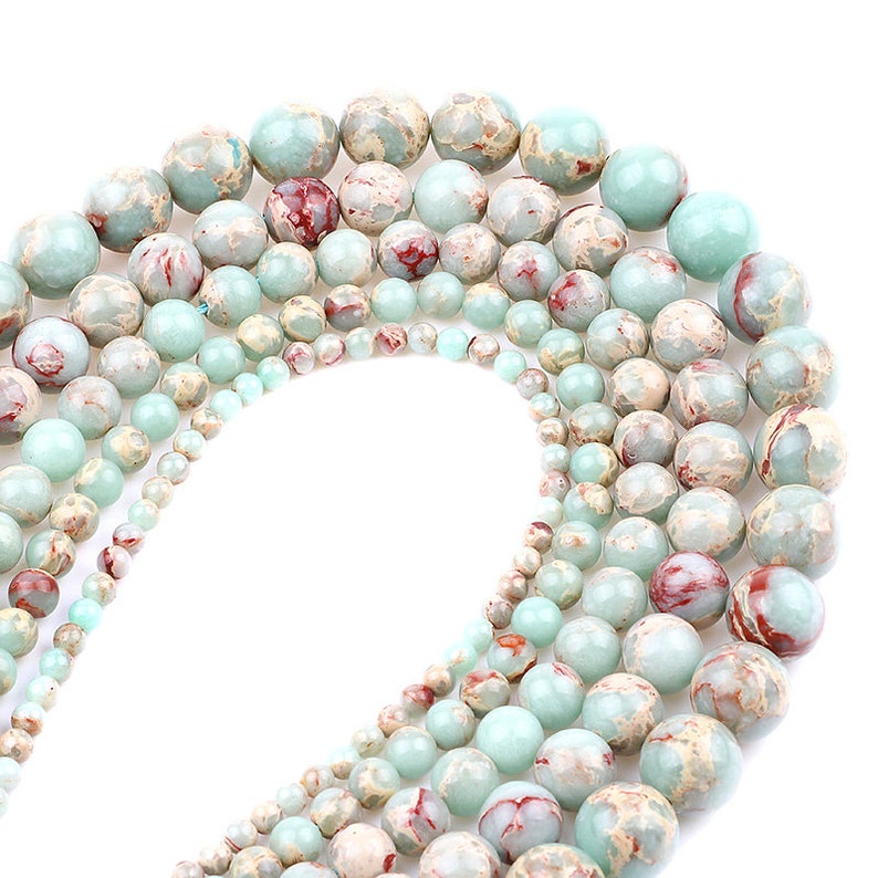 R0012-20>>full 15.5" Strand Sea Sediment Jasper Round Beads, Imperial ...