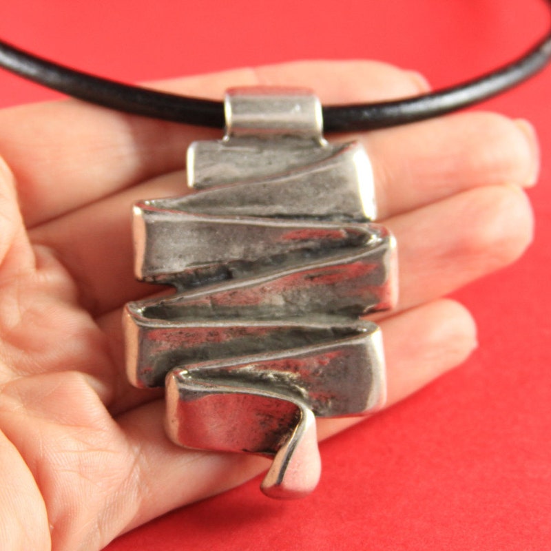 Large Silver Pendant - Etsy