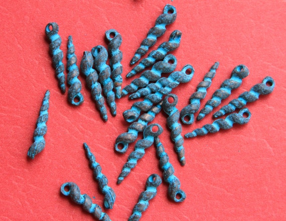 1/3 MADE in GREECE 6 Mykonos Spike Shell Charms 23mm Green - Etsy