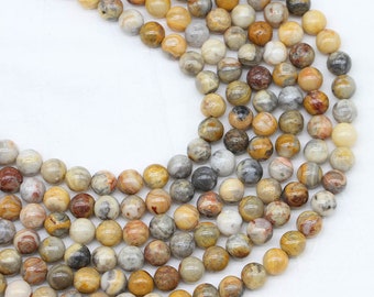 Yellow Crazy Lace Agate Matte Round Beads 4mm 6mm 8mm 10mm 12mm 15.5 Strand - Etsy