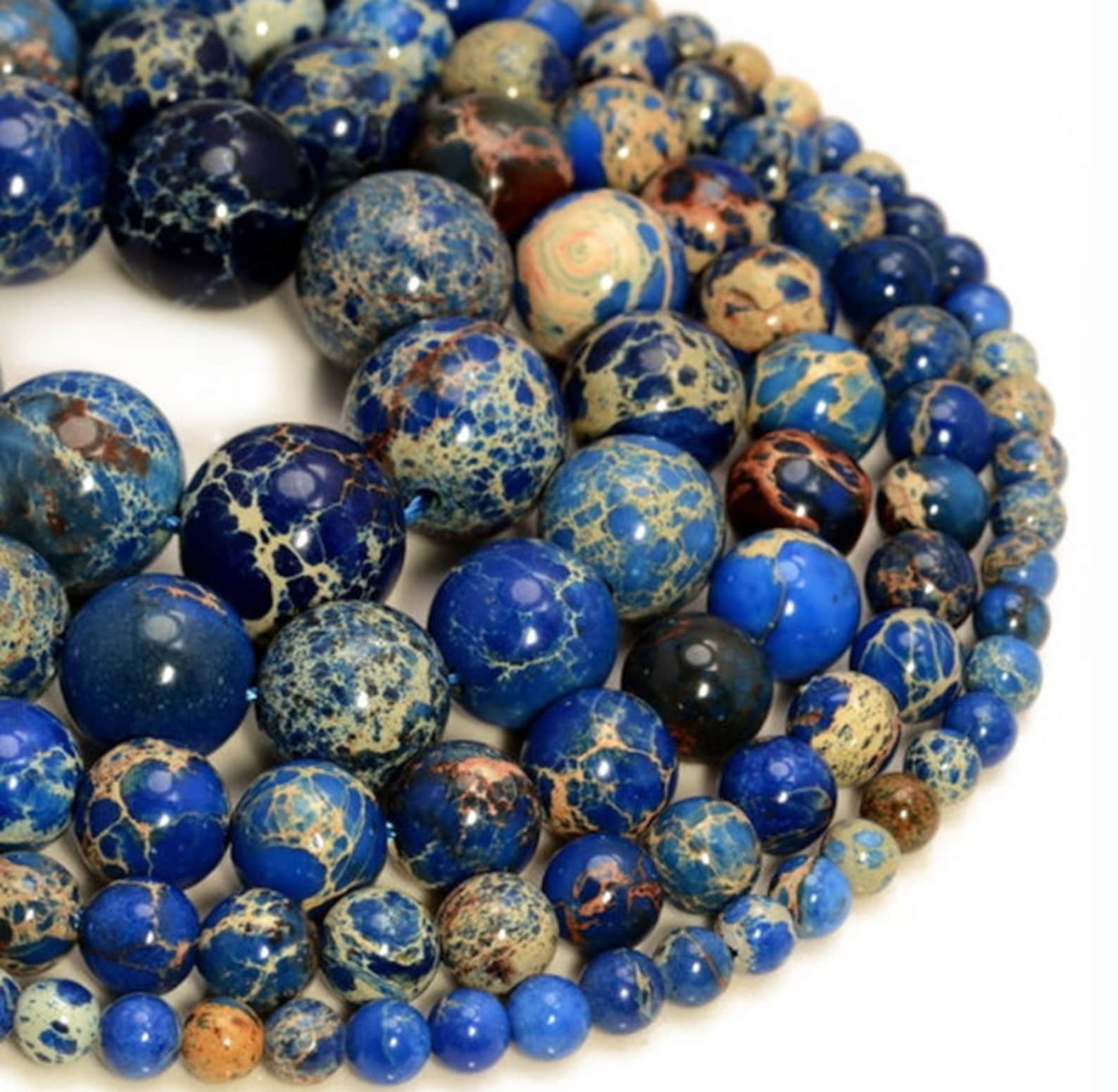 R0012-20>>full 15.5" Strand Sea Sediment Jasper Round Beads, Imperial ...