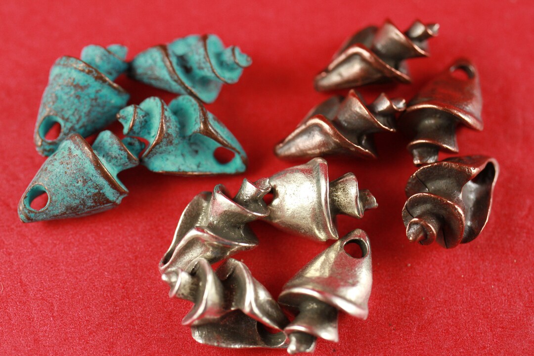 2/5 MADE IN GREECE 4 Mykonos Conch Shells, Mykonos Bead, Mykonos Charm ...