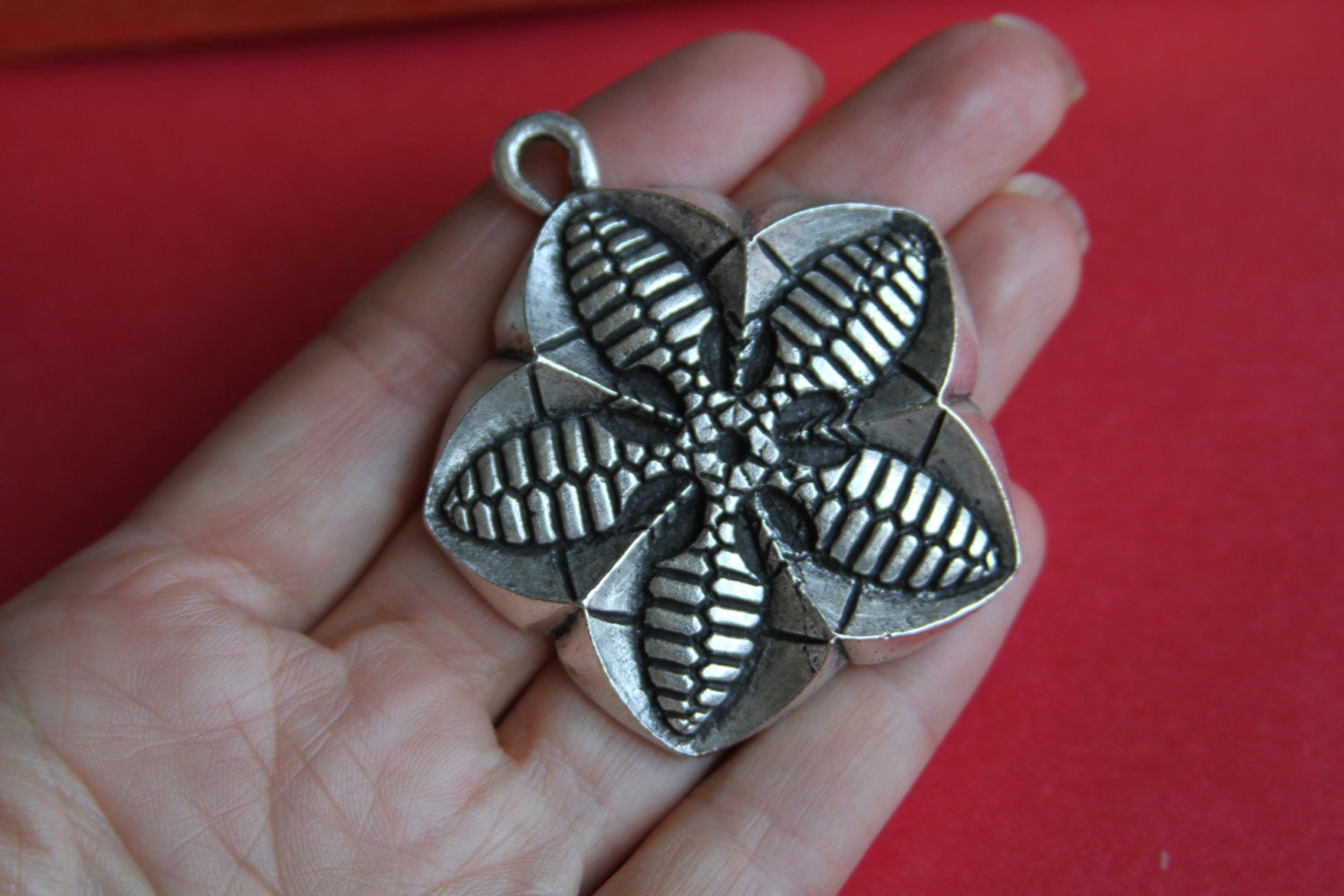 0037MADE in GREECE large flower pendant mykonos | Etsy