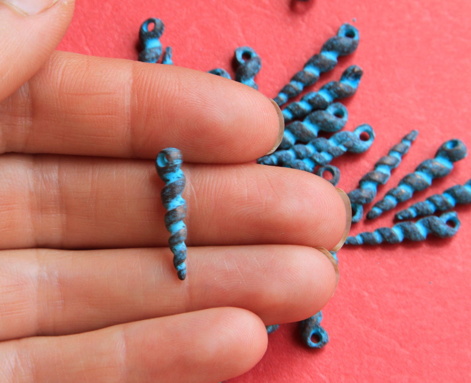 1/3 MADE in GREECE 6 Mykonos Spike Shell Charms 23mm Green - Etsy