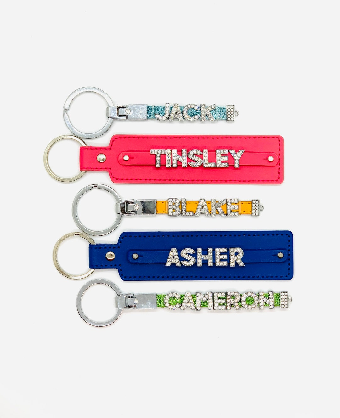 Personalized Name Keychain Leather Custom Name Keychain Keychains for ...