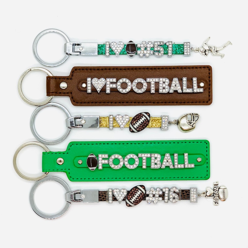 Football Keychain - Etsy