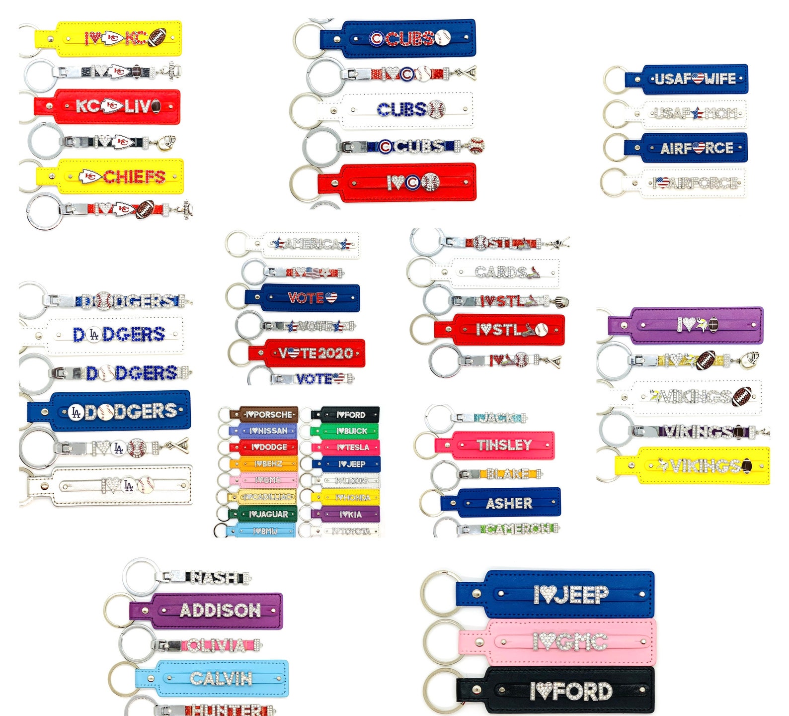 Personalized Keyring Bag Tags Custom Name Keychain - Etsy