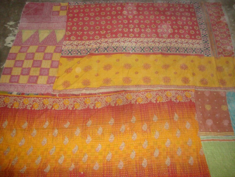 Kantha Quilt Vintage Queen Size Bohemian Kantha Throw Blanket - Etsy
