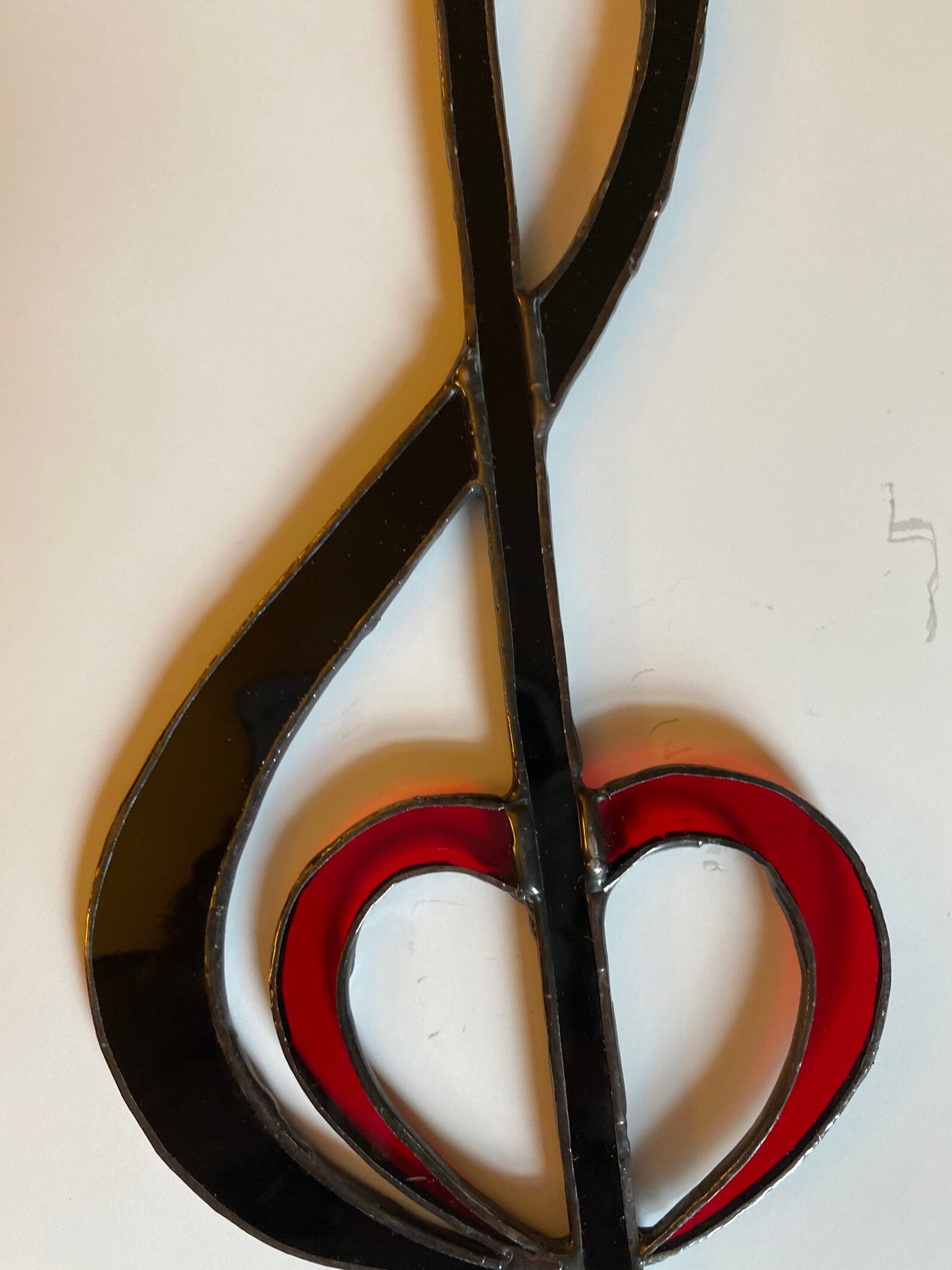 Music Note Heart stained glass | Etsy