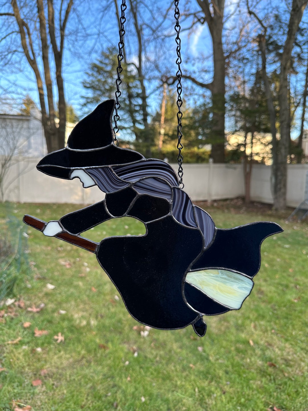 Halloween Stained Glass Wicked Witch - Etsy