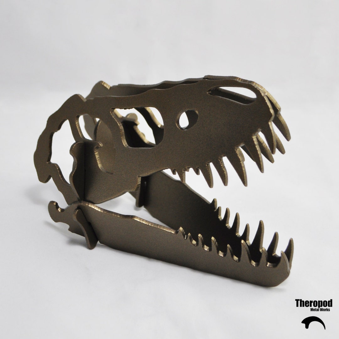 Metal T-rex Dinosaur Skull - Powder Coated Phantom Bronze - Etsy