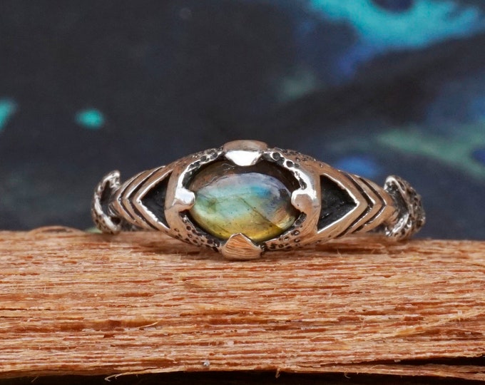 Mens Labradorite Ring Unique Mens Silver Ring Mens Pinky - Etsy