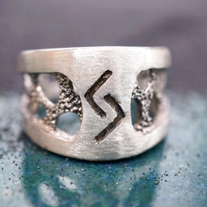Mens Silver Ring Rune Ring From the Sterling Silver 925 "jera" Unique ...