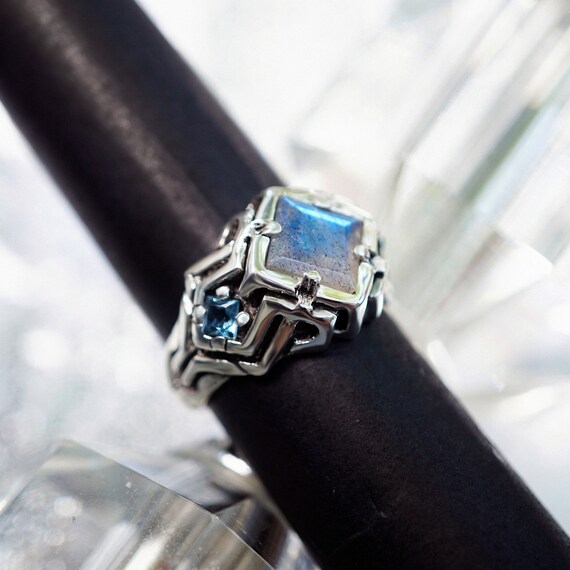 Labradorite Engagement Ring From the Sterling Silver Unique | Etsy