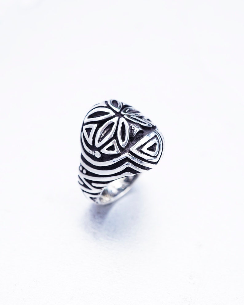 Cyberpunk Jewelry Mens Silver Ring Unique Mens Ring Signet - Etsy