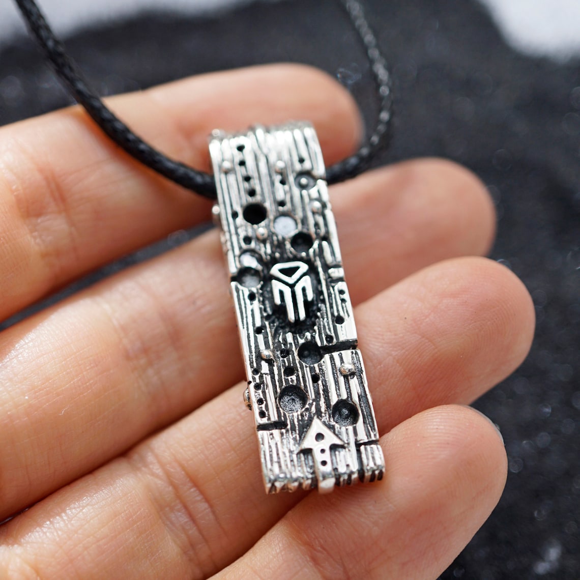 Fehu Rune Necklace Black Opal Necklace Rune Mens Necklace From | Etsy