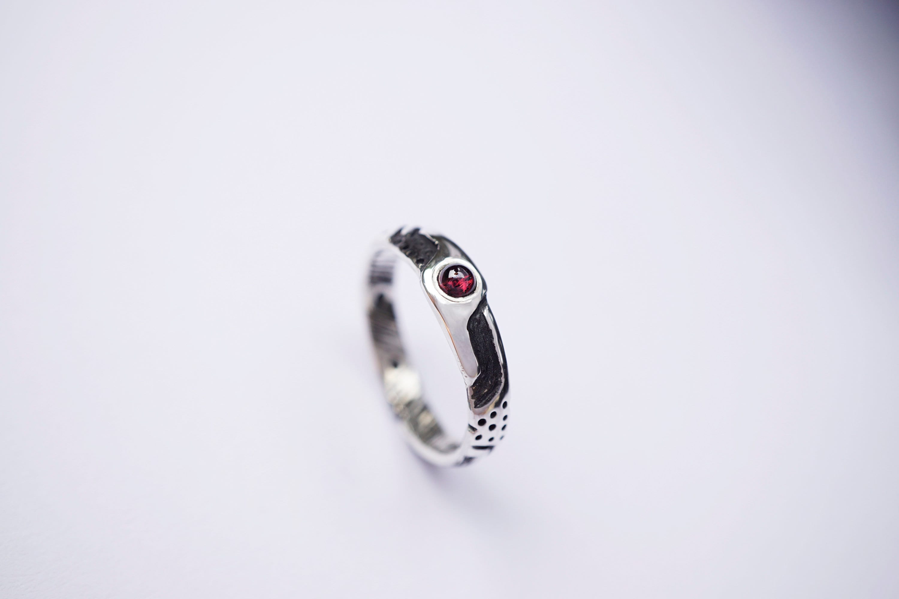 Mens Engagement Ring Cyberpunk Ring Man Garnet Ring Mens - Etsy