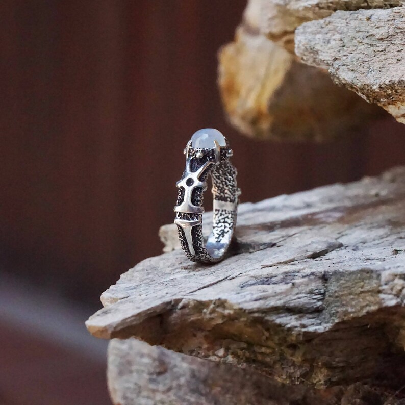 Gothic Moonstone Engagement Ring Gothic Ring Alternative | Etsy