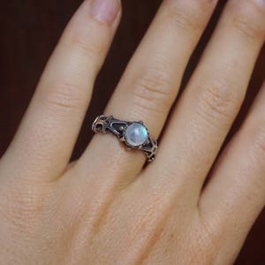 Gothic Moonstone Engagement Ring Gothic Ring Alternative Engagement ...