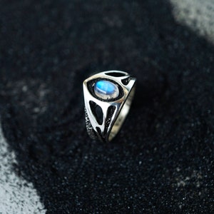 Gothic Engagement Moonstone Ring Unique Wedding Ring Crown Alternative ...