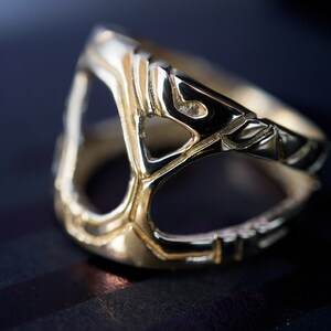 14k Mens Gold Ring Cyberpunk Ring Dune Ring “METEOR” - Etsy