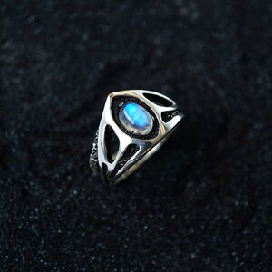 Gothic Engagement Moonstone Ring Unique Wedding Ring Crown Alternative ...