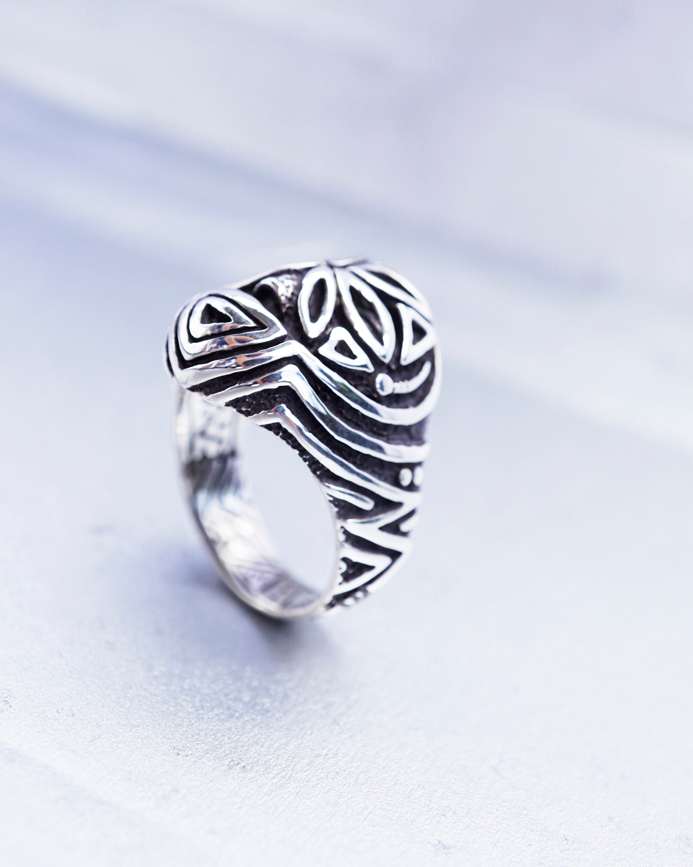 Cyberpunk jewelry Mens silver ring Unique mens ring Signet | Etsy