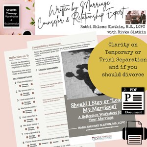 Self Discovery Journal Prompts for Marriage Help Stay or Go Separation ...