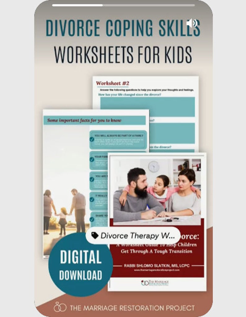 Kids Divorce Resources Coping Skills Worksheets Mental Health ...