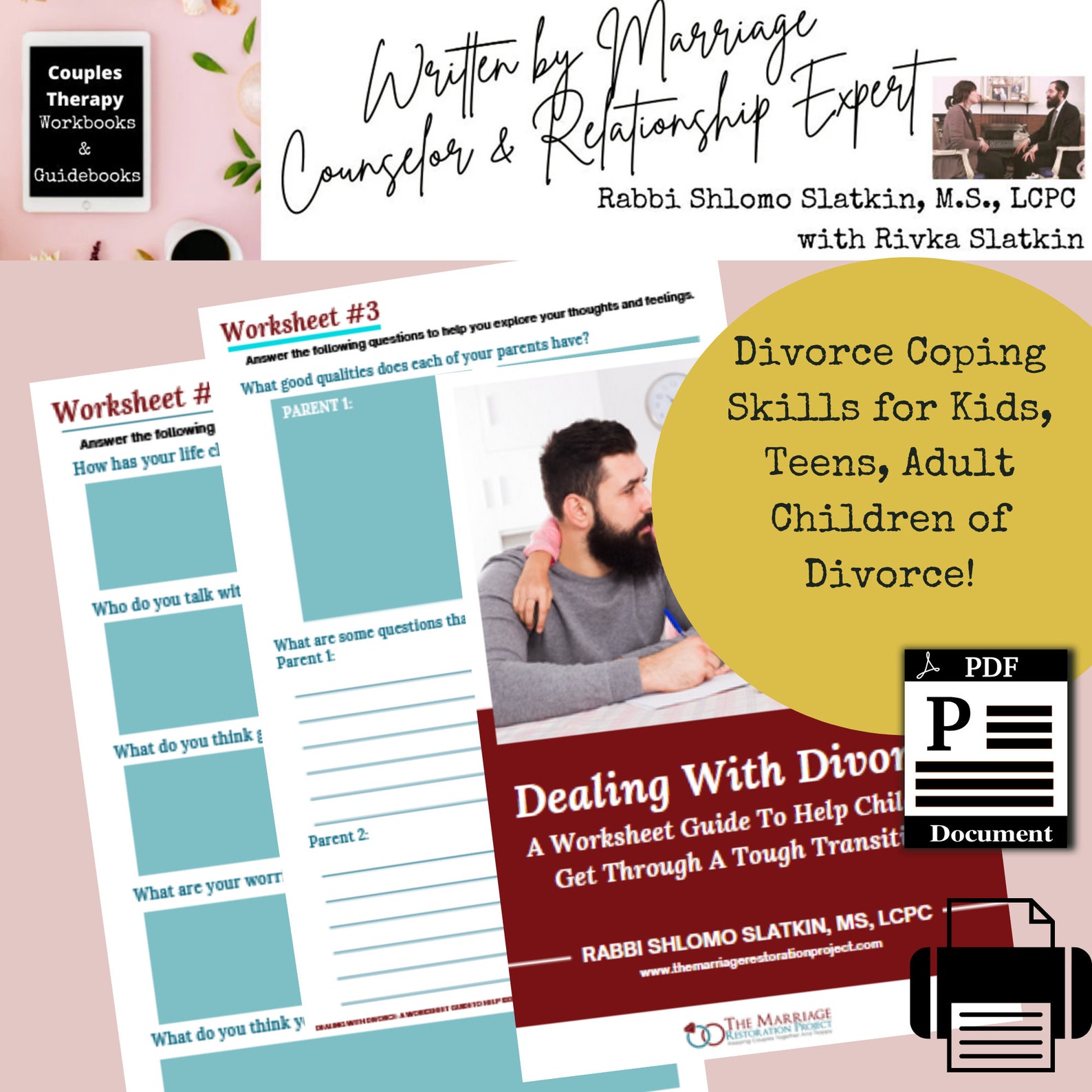 Kids Divorce Resources Coping Skills Worksheets Mental Health ...