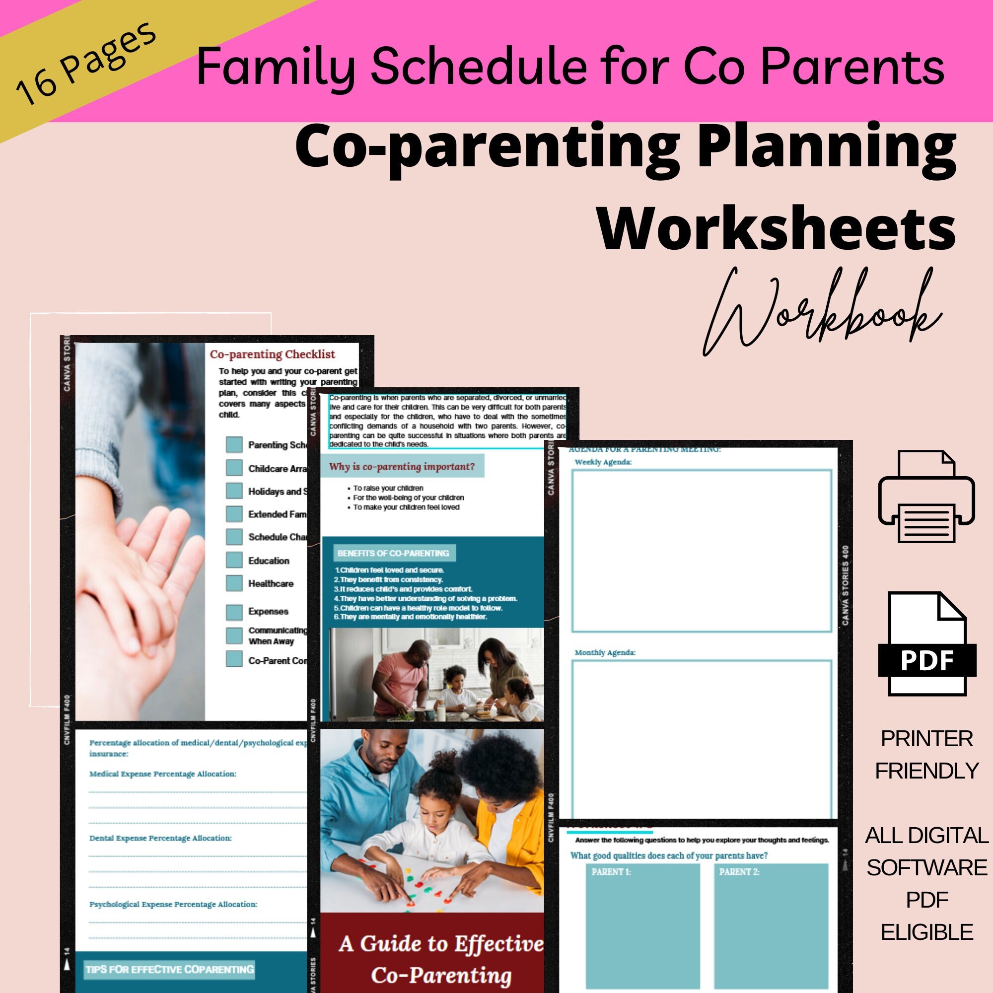 Custody Binder Printable Co-parenting Planning Worksheets Co-parenting ...