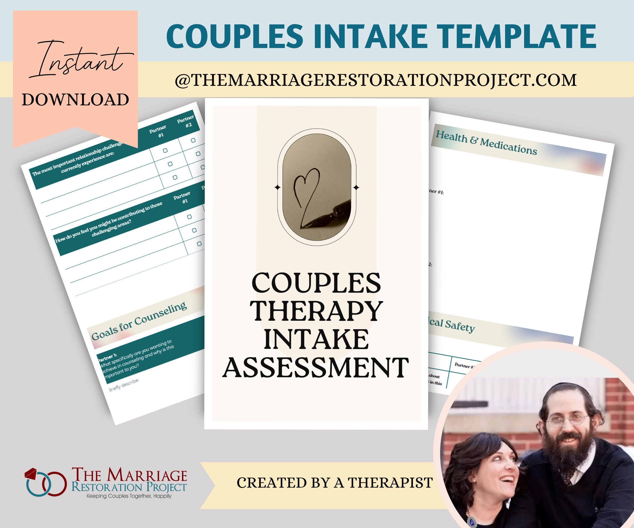 Couples Therapy Intake Form: Printable Mental Health Template (PDF) - Etsy
