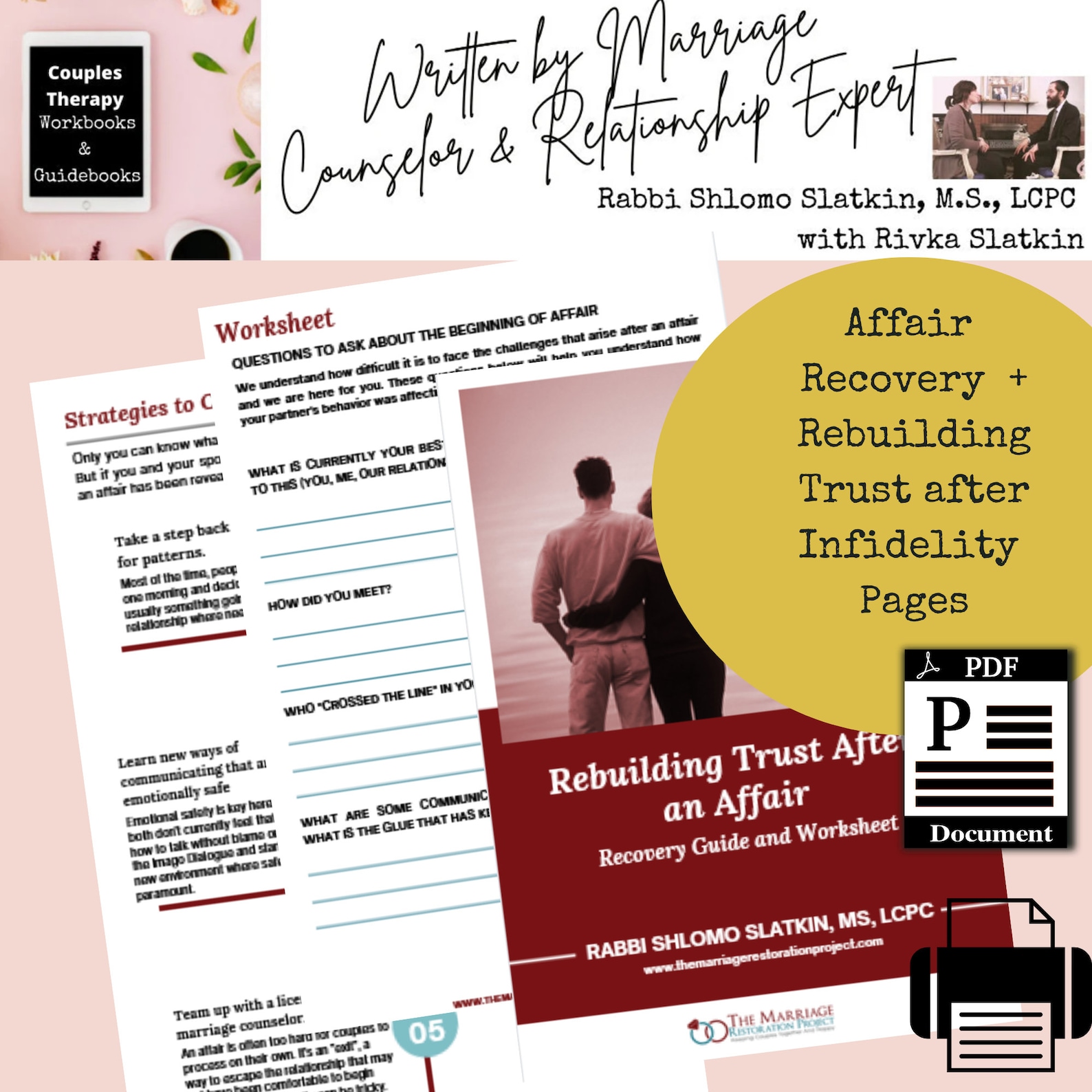 Affair Recovery Worksheets: Infidelity & Trust Repair (digital Download ...