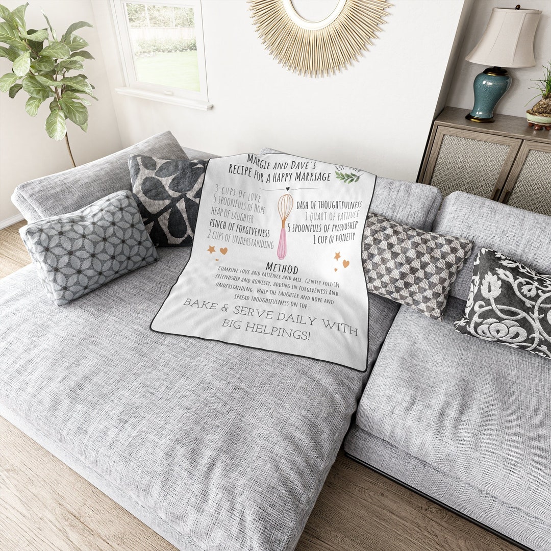 Happy Marriage Recipe Card Custom Fleece Blanket Advice for - Etsy