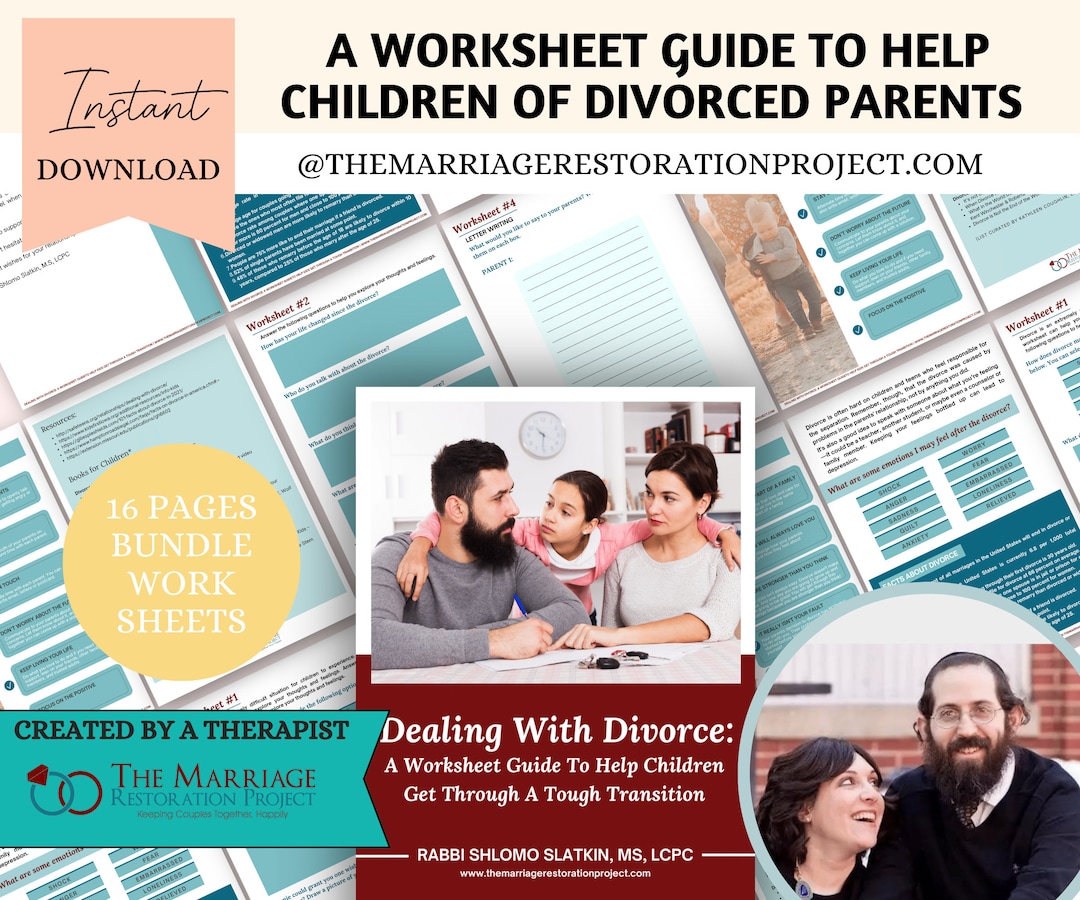Divorce Coping Skills Worksheets: Kids Mental Health Journal (PDF) - Etsy