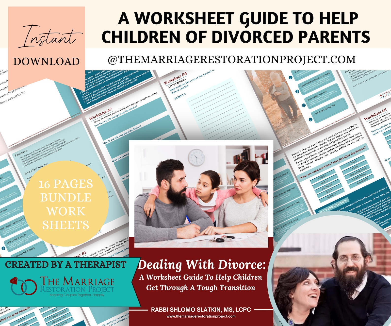 Kids Divorce Resources Coping Skills Worksheets Mental Health ...