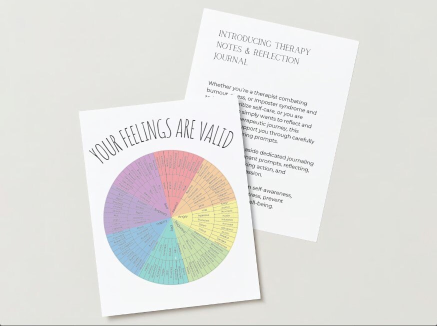 Feelings Wheel Therapy Journal: Daily Reflection, Self-care Prompts - Etsy