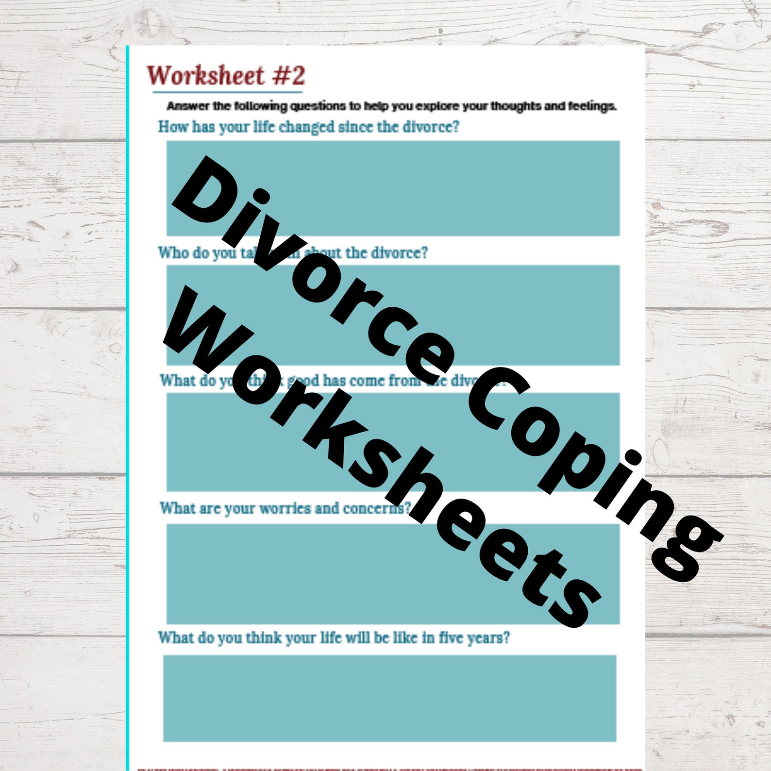 Kids Divorce Resources Coping Skills Worksheets Mental Health - Etsy