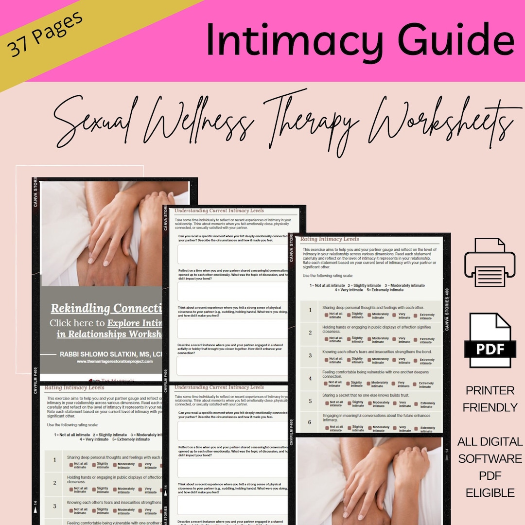 Intimacy Therapy Worksheets: Healthy Relationships Guide (PDF) - Etsy