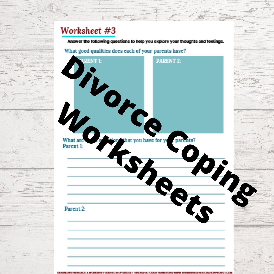 Kids Divorce Resources Coping Skills Worksheets Mental Health - Etsy
