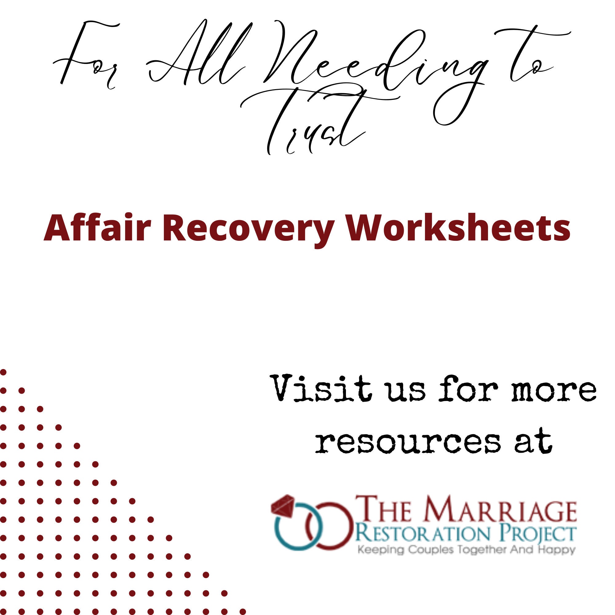 Affair Recovery Therapy Worksheets Infidelity Trust Cheating - Etsy UK