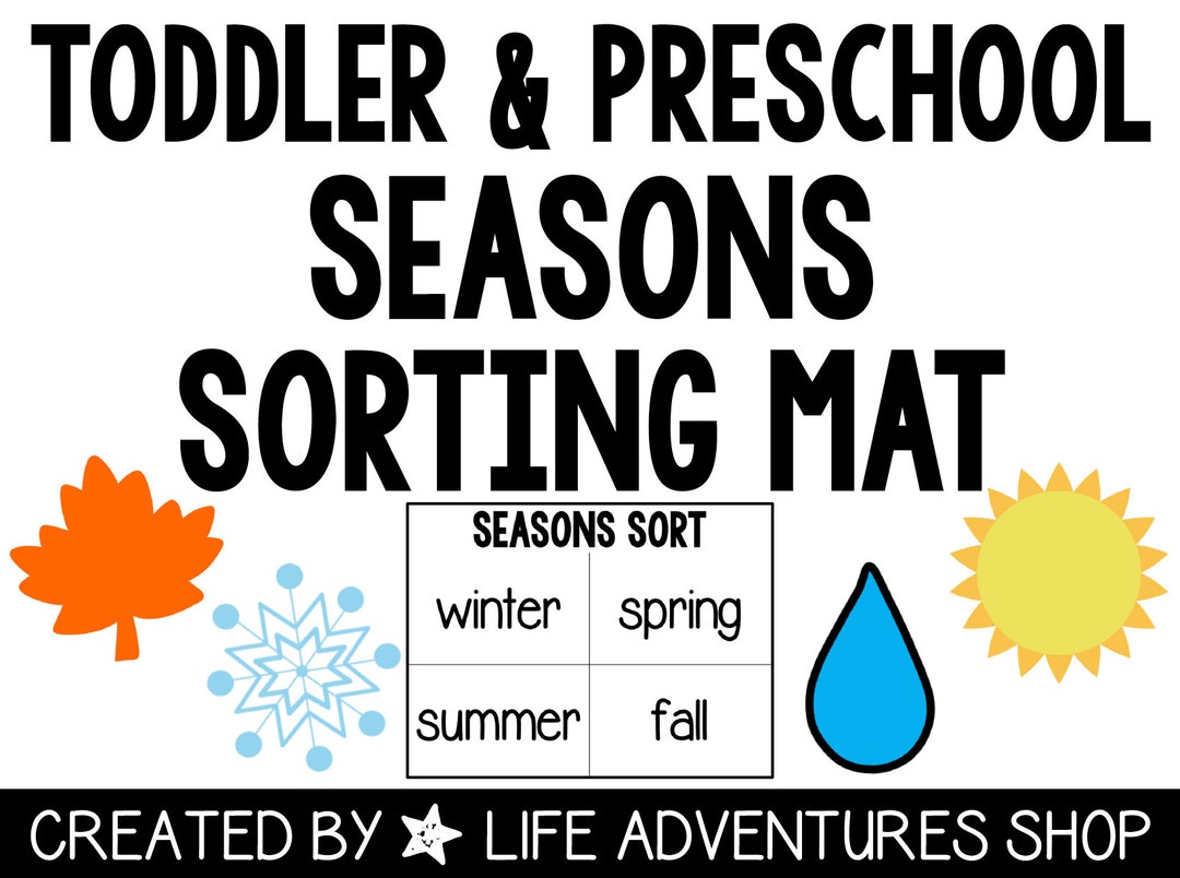 Seasons Toddler and Preschool Sorting Mat - Etsy