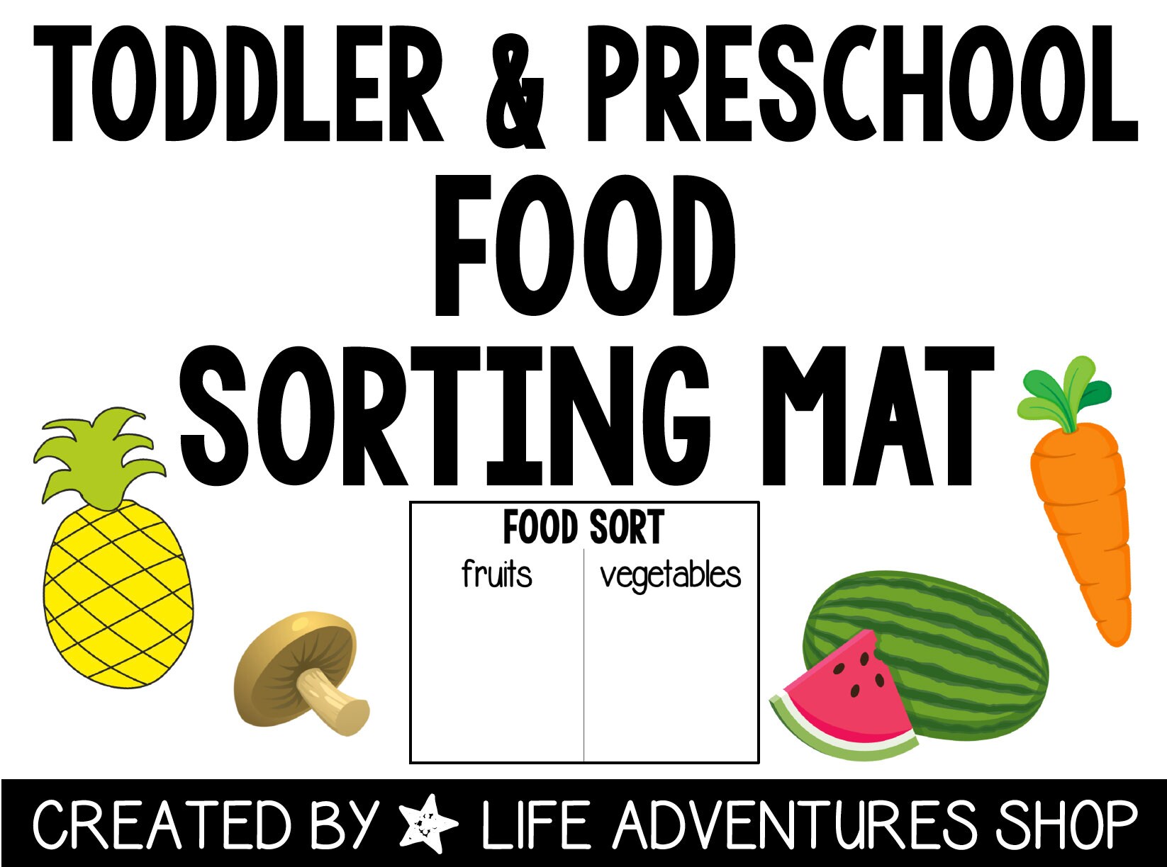 Fruits and Vegetables Toddler and Preschool Sorting Mat - Etsy