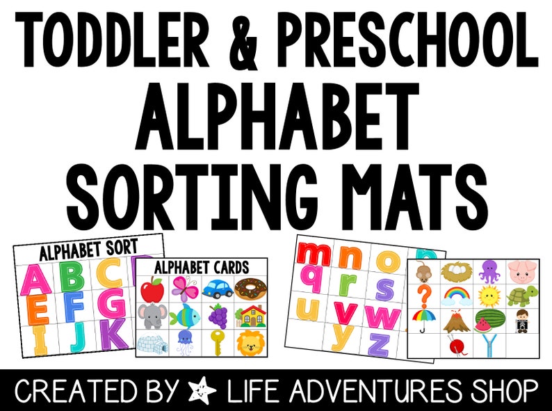 Alphabet Toddler and Preschool Sorting Mats - Etsy
